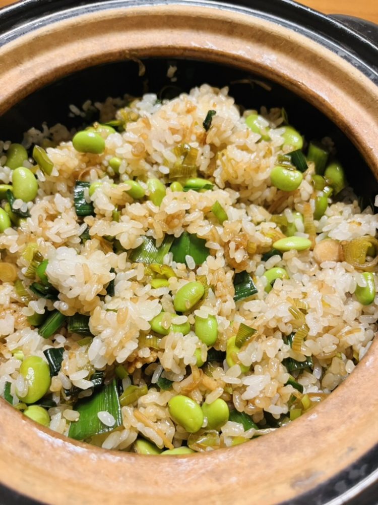 Sweet Garleek & Edamame Rice – Happy Donabe Life