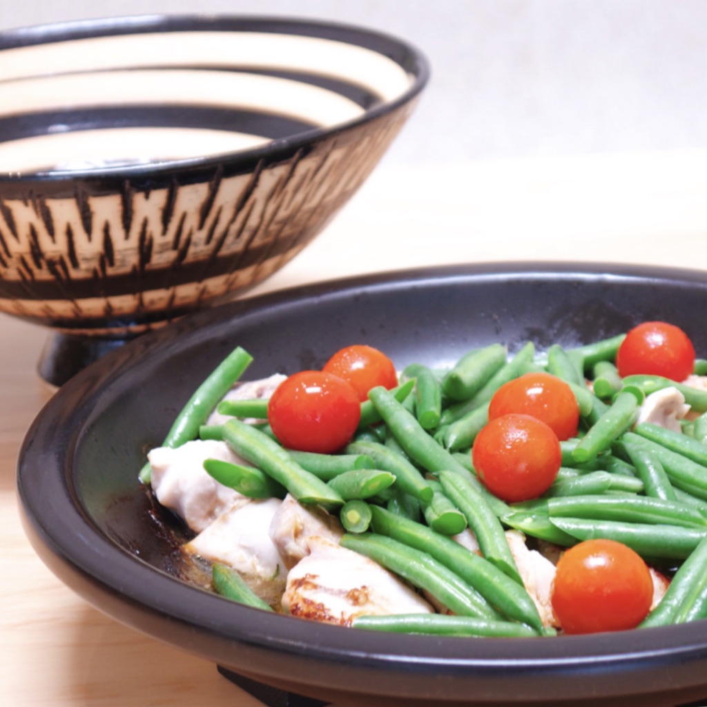 Steam-fry Shio-Koji Chicken, Green Beans, and Cherry Tomatoes – Happy ...